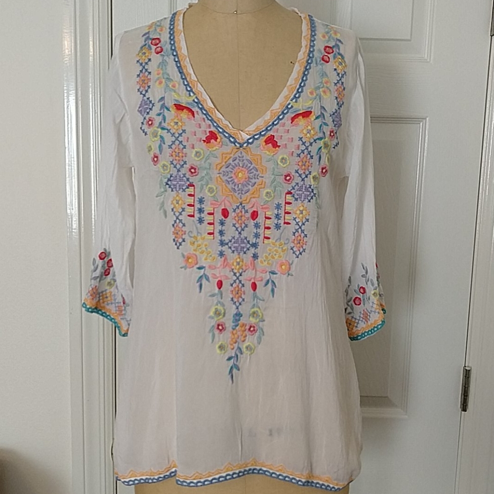 Johnny Was Embroidered Tunic - Gem